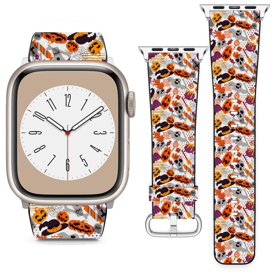 Halloween Doodle Theme for Apple Watch Band Iwatch Strap for Series SE ...