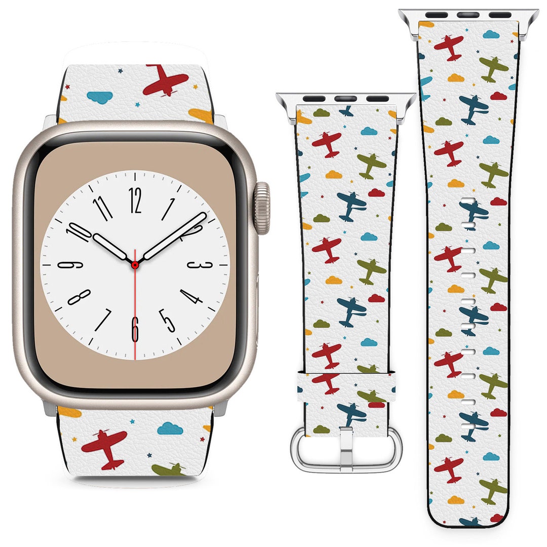 Kids Cute Airplane Theme for Apple Watch Band Iwatch Strap for Series ...