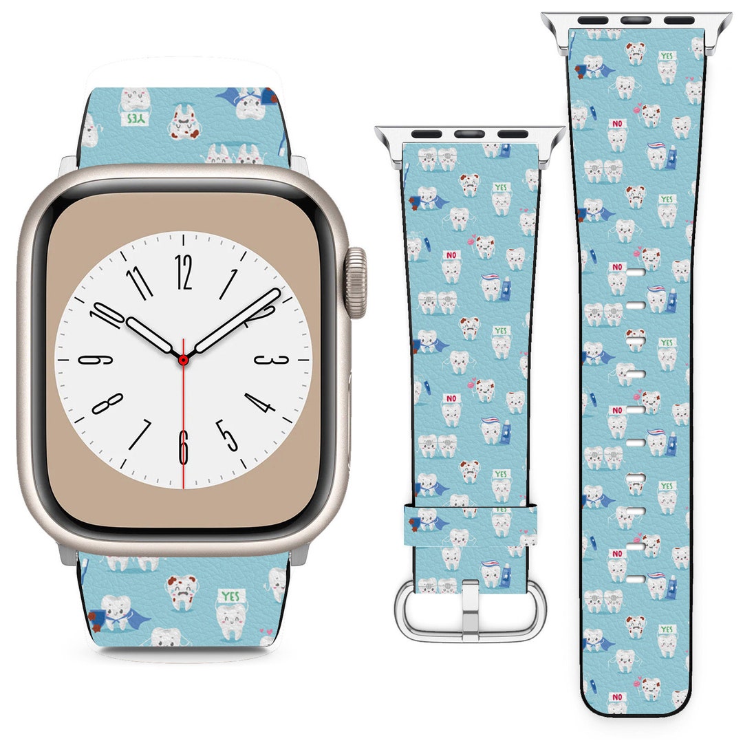 Cute Tooth Character Theme for Apple Watch Band Iwatch Strap for Series ...
