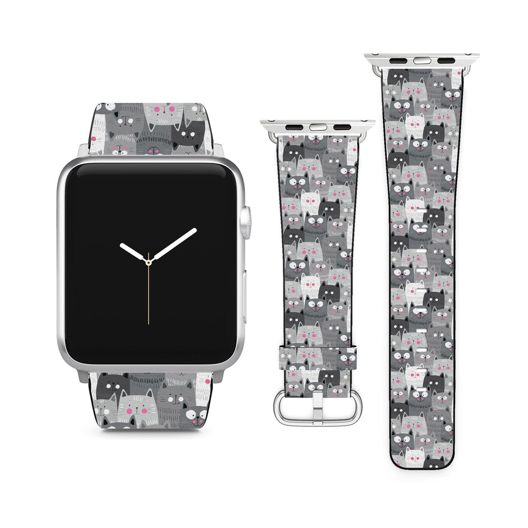 Smiling Cat Design for Apple Watch Band Iwatch Strap for Series SE 9 8 ...