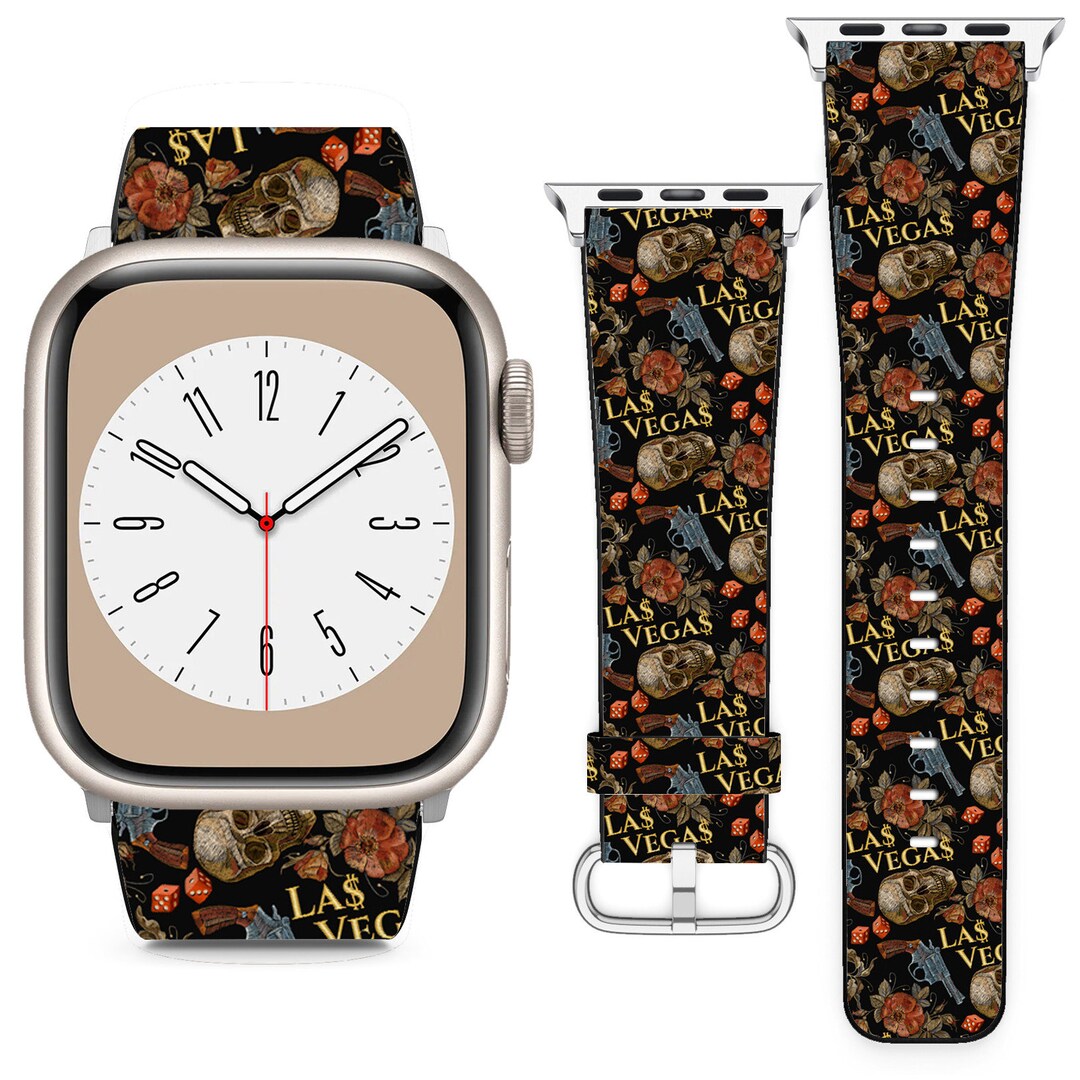 Skull and Guns Design for Apple Watch Band Iwatch Strap for Series SE 9 ...