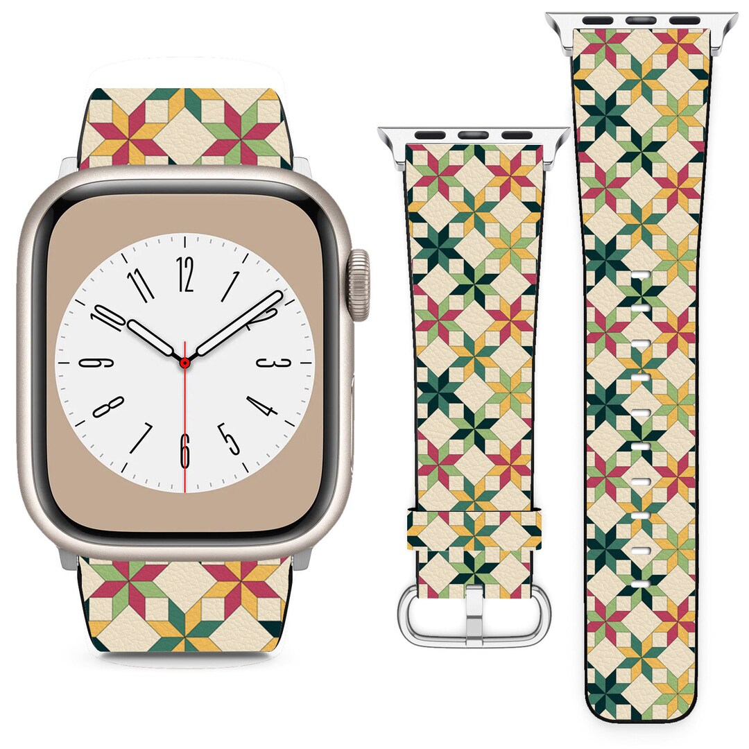 Beautiful Quilt Style Pattern for Apple Watch Band Iwatch Strap for ...