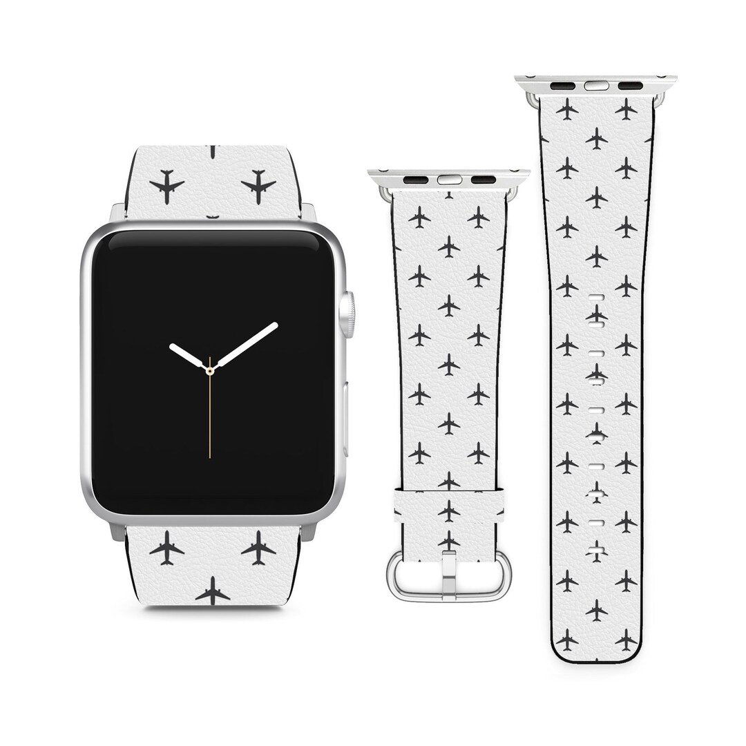 Airplane Design Pattern for Apple Watch Band Iwatch Strap for Series SE ...