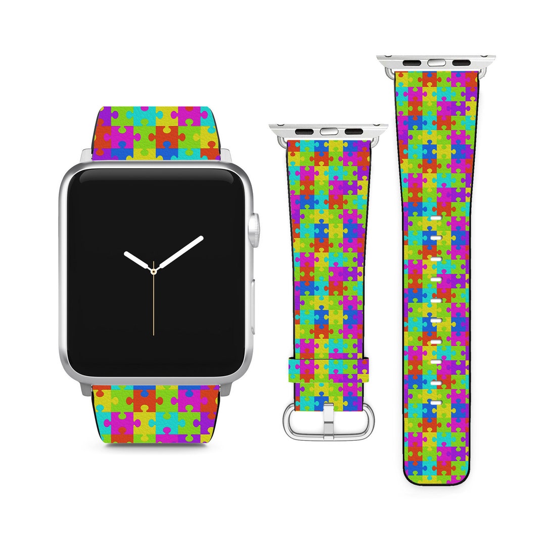 Puzzle Pieces Pattern for Apple Watch Band Iwatch Strap for Series SE 9 ...