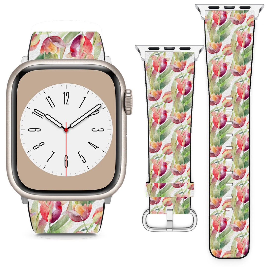 Tulip Flower Design for Apple Watch Band Iwatch Strap for Series SE 8 7 ...
