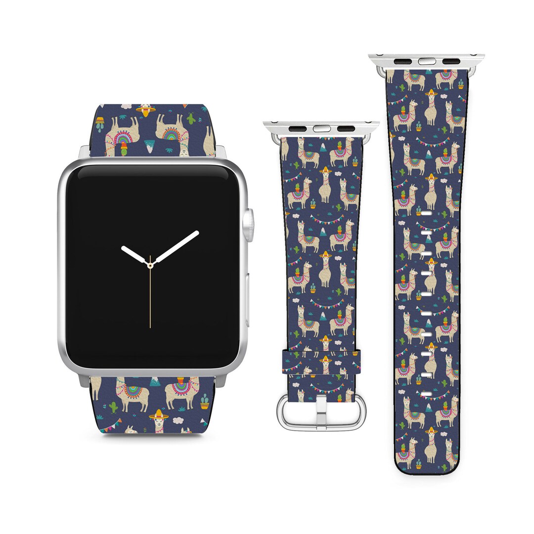 Llama Alpaca Cartoon Theme for Apple Watch Band Iwatch Strap for Series ...