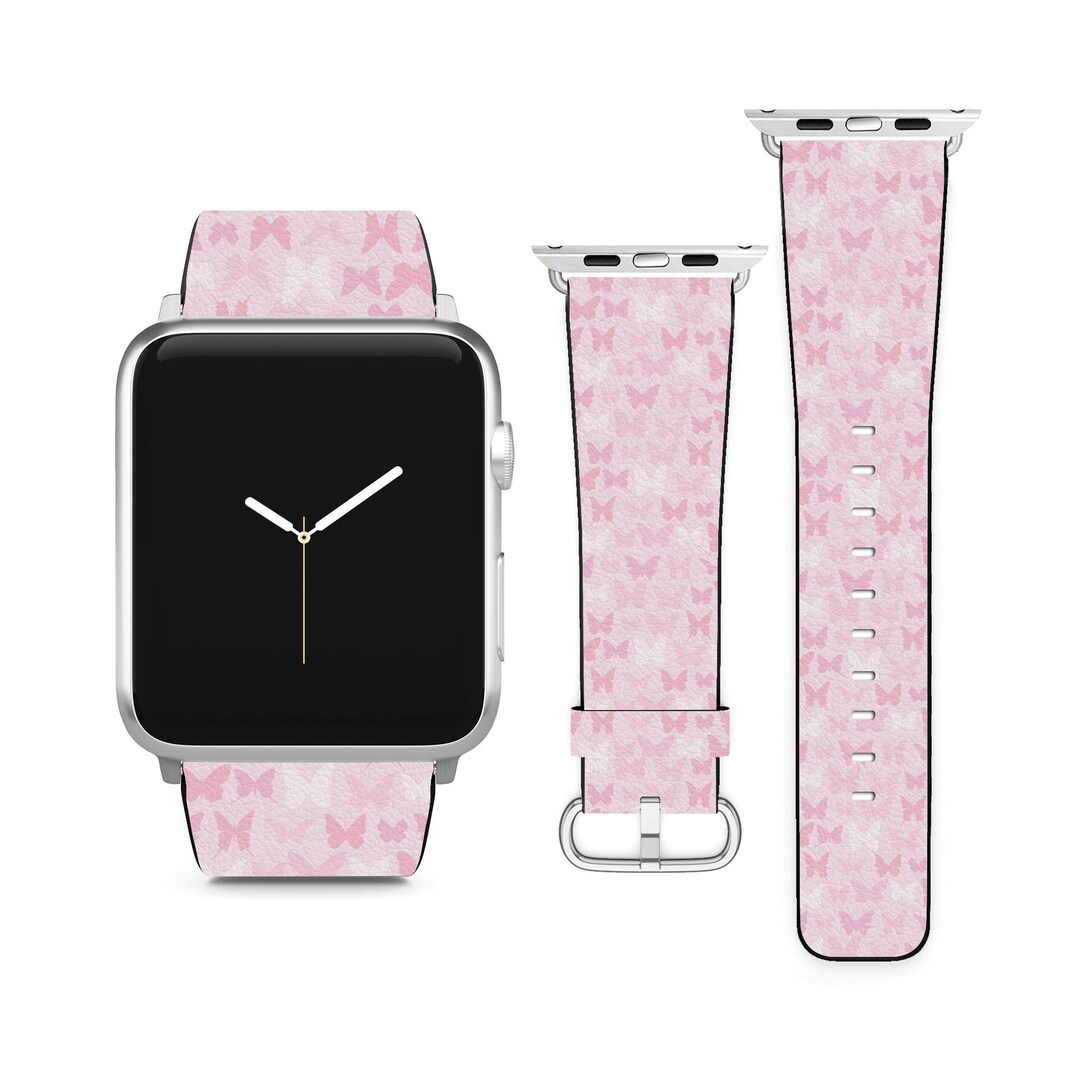Pastel Pink Butterfly Theme for Apple Watch Band Iwatch Strap for ...
