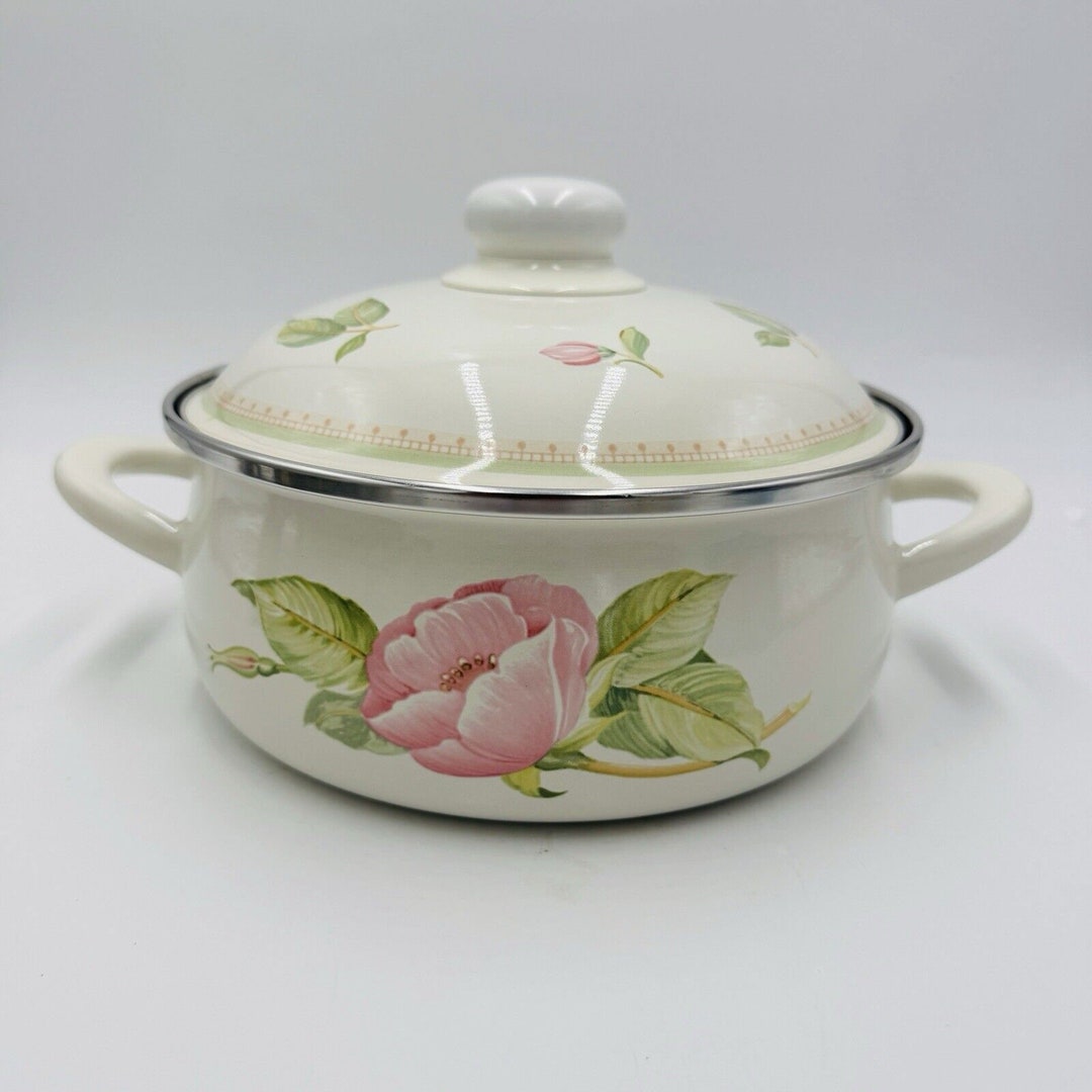 Villeroy & Boch Florea Stockpot W/lid Enamel Floral Retired Germany ...
