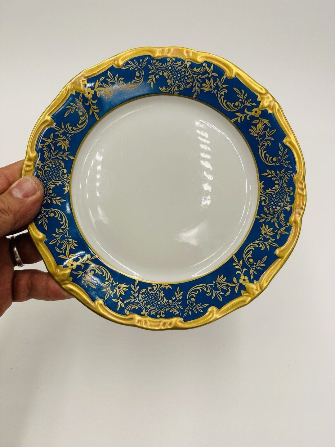 Weimar Salad Plate Porcelain Germany Katharina 28010 Blue & Gold Trim ...