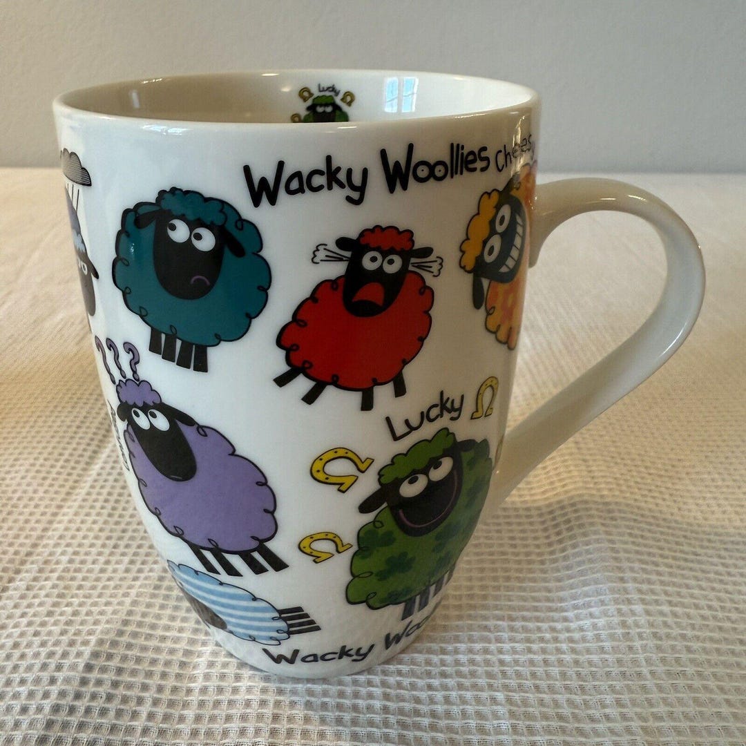 Ireland Wacky Woolies Porcelain Ceramiccoffee Mug Sheep Colorful Crazy ...