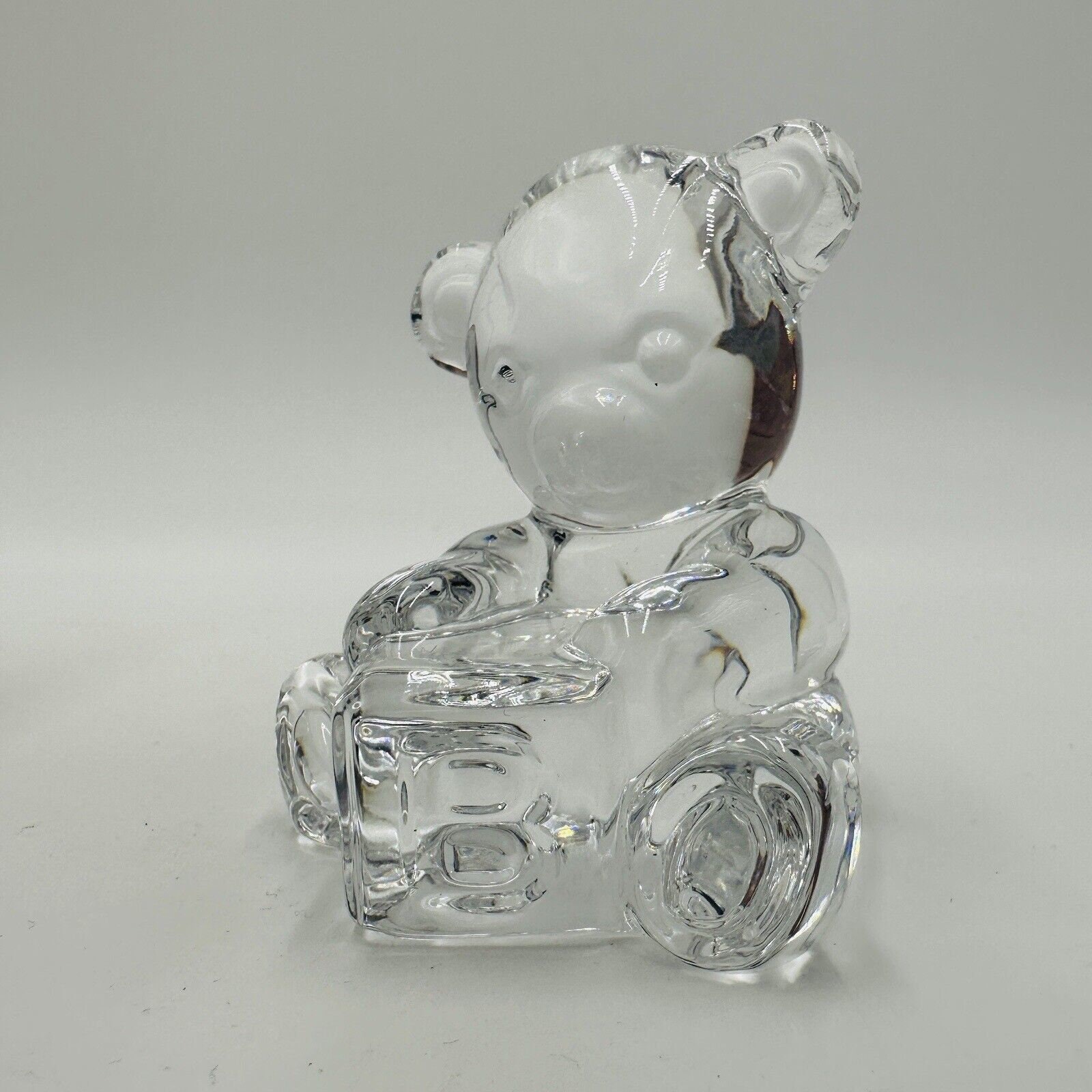 Waterford Crystal Figurine Teddy Bear ABC Block Paperweight 3 - Etsy