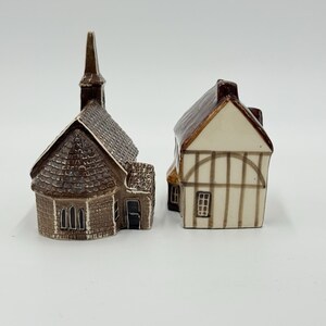 Suffolk Pottery Cottages Baker Church England Ceramic Painted Miniature ...