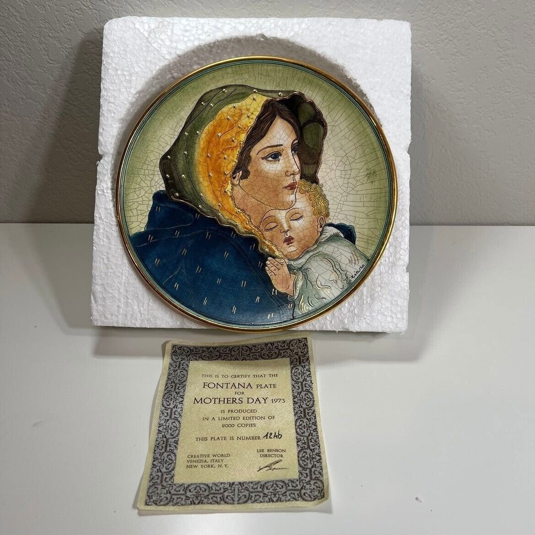 Fontana Plate Mother's Day 1973 8.5 Mother and Child Collector Plate ...