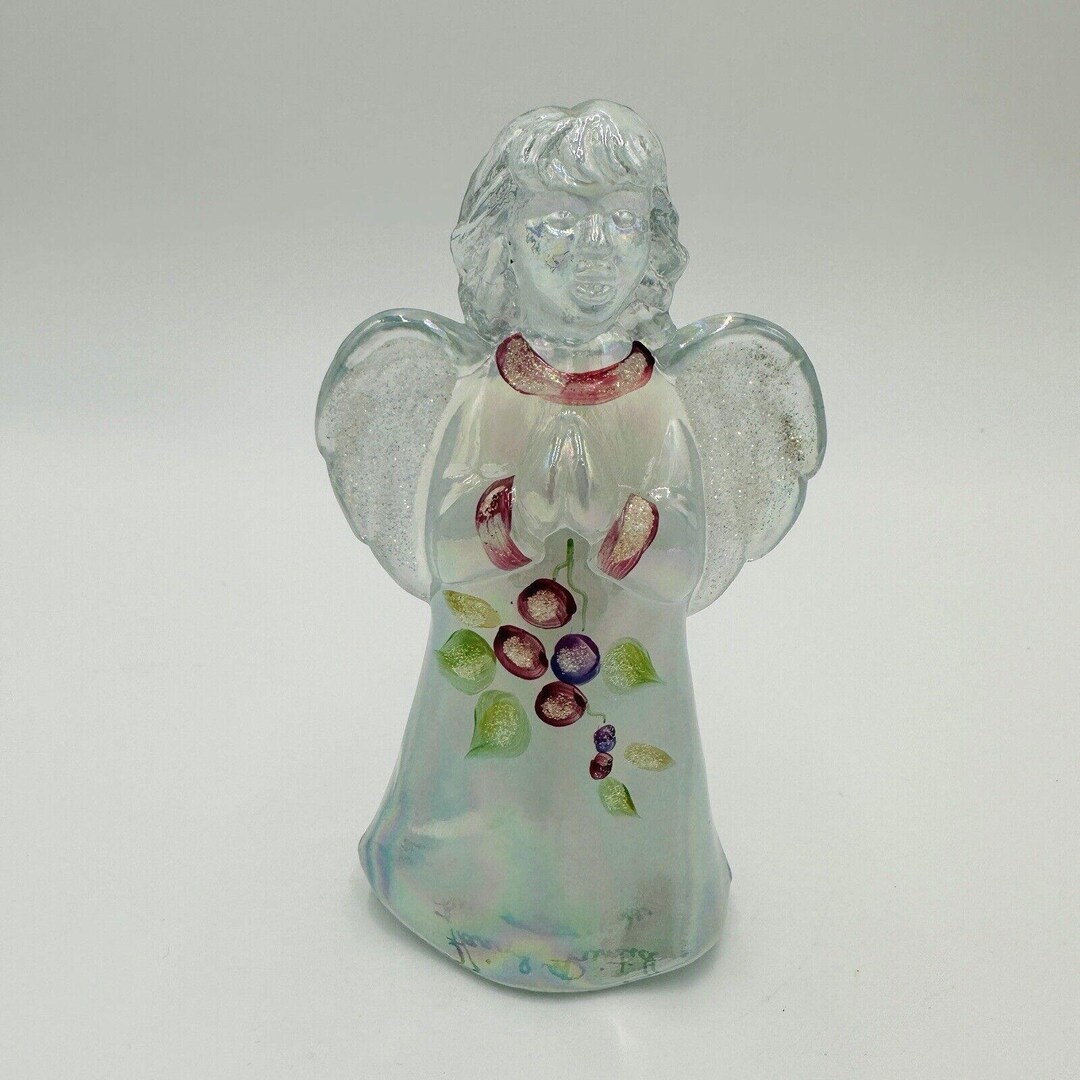 Fenton Angel Figurine 100 Year Anniversary Hand Painted Iridescent 2005 ...