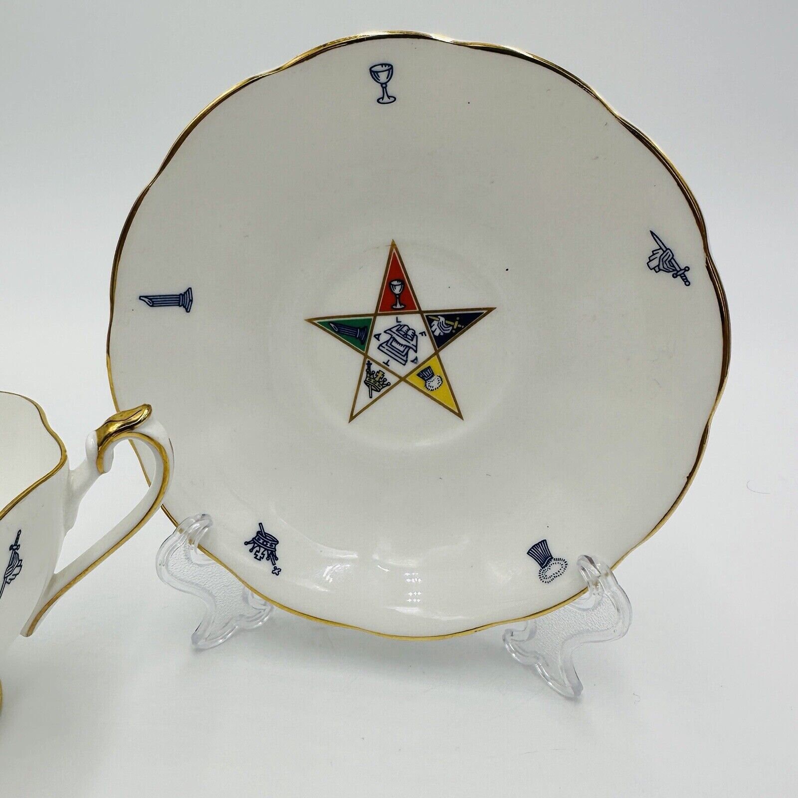 Princess Anne Tea Cup Masonic Symbols Easter Star Orde Bone China ...