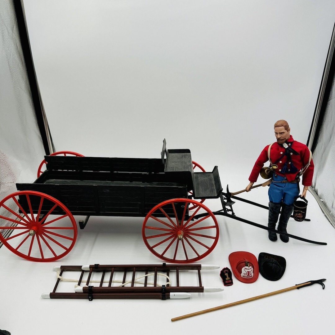 Vintage Marx Johnny West Buckboard Wagon Fire Fighter Playset Gearbox ...