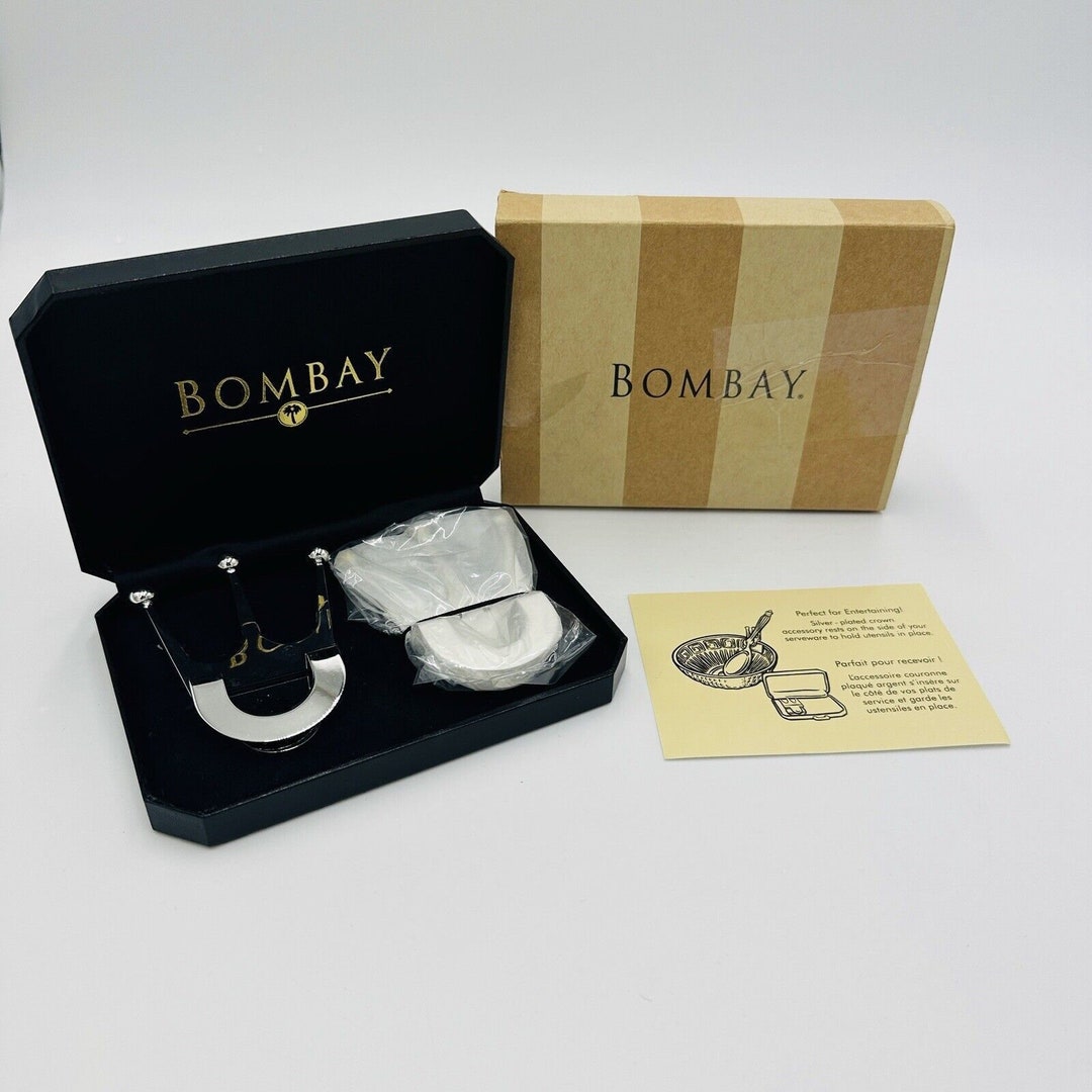 Bombay Co Serving Spoon & Fork Holders Crown Silver Plated Set - Etsy