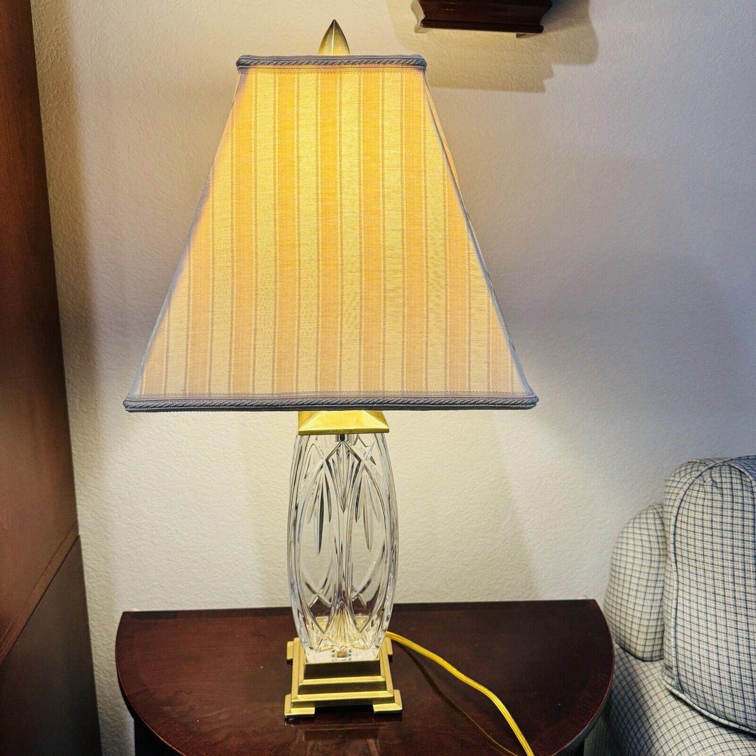 Waterford Crystal Finn Versailles Table Lamp W/brass Base 26in Original ...
