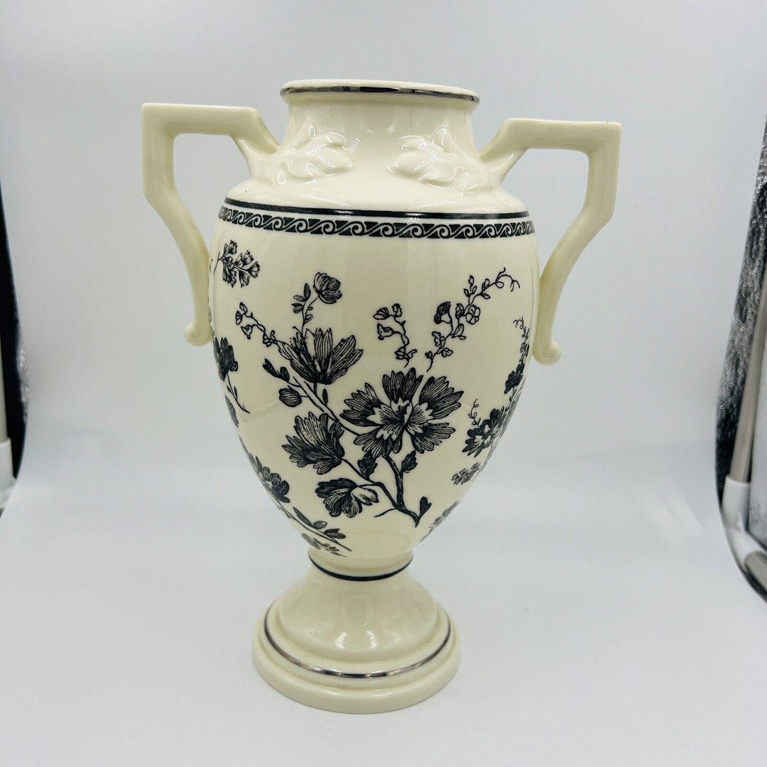 Lenox Urn Vase Porcelain 2002 Floral Elegance Handles Large Home Decor ...