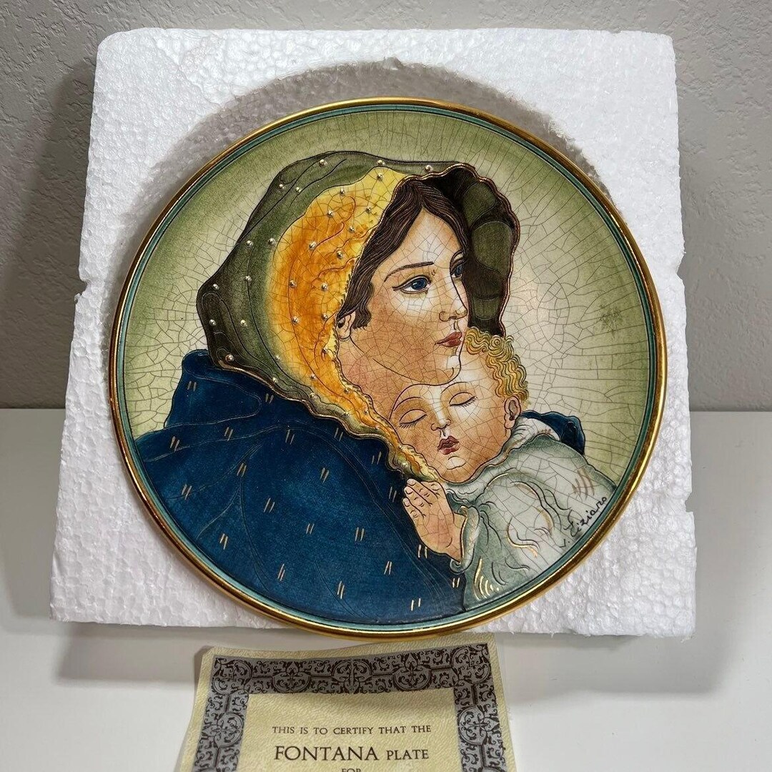 Fontana Plate Mother's Day 1973 8.5" Mother and Child Collector Plate ...