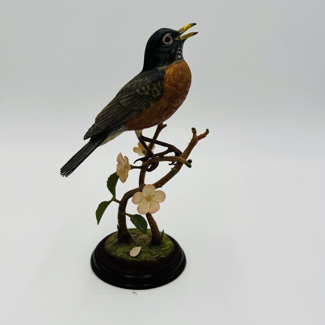 The Danbury Mint Springtime Melody by Jeff Rechin Collection Robin Bird ...