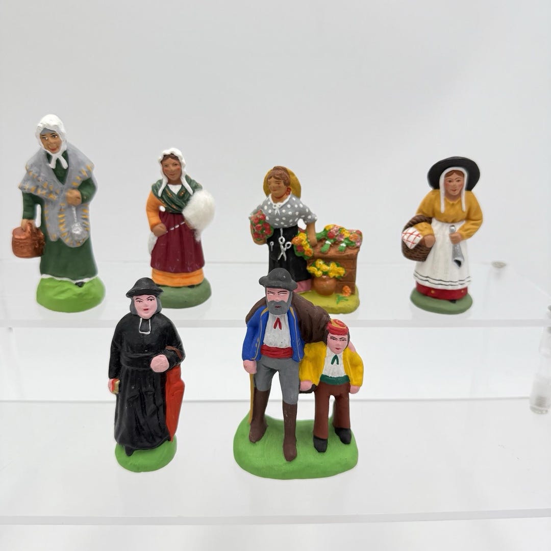 Vintage Santons C. Escoffier Fouque Handmade French Terracotta Folk Art ...
