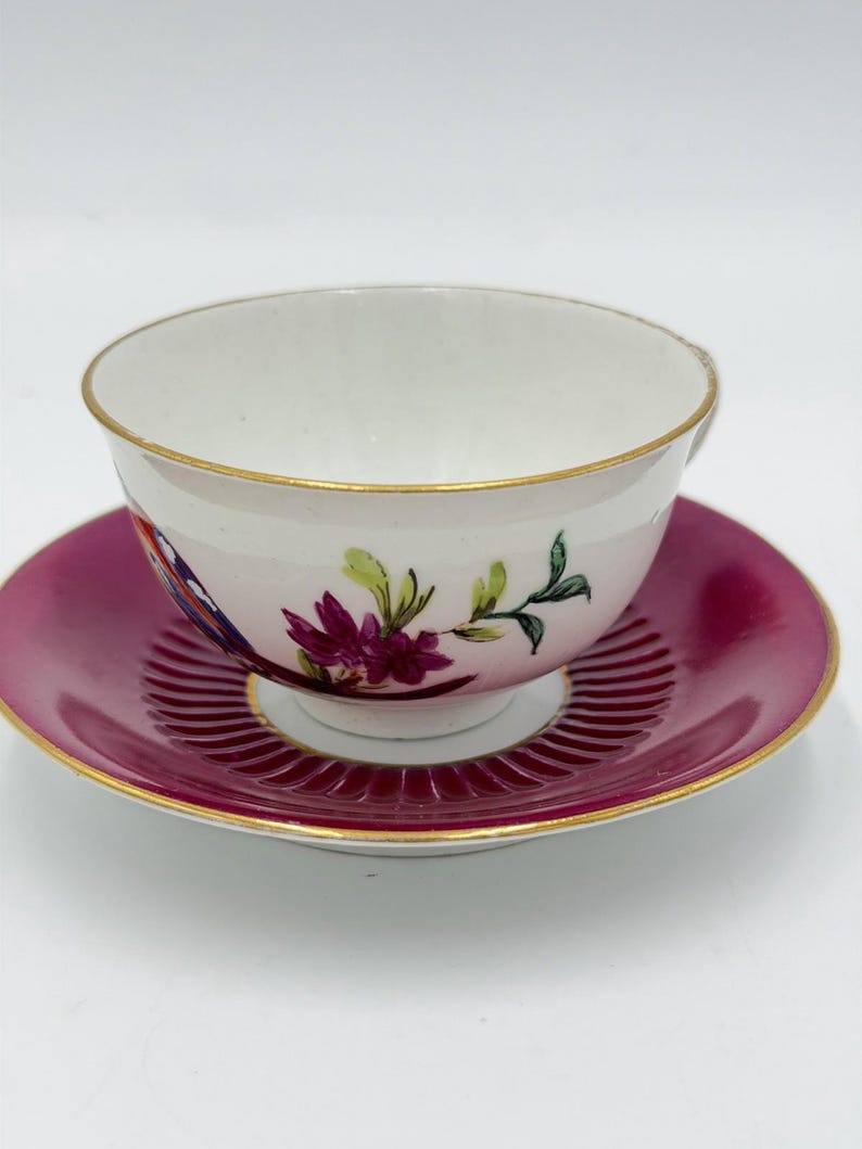 17th Century Paris Porcelain Litron Teacup & Saucer La Courtille Hand ...