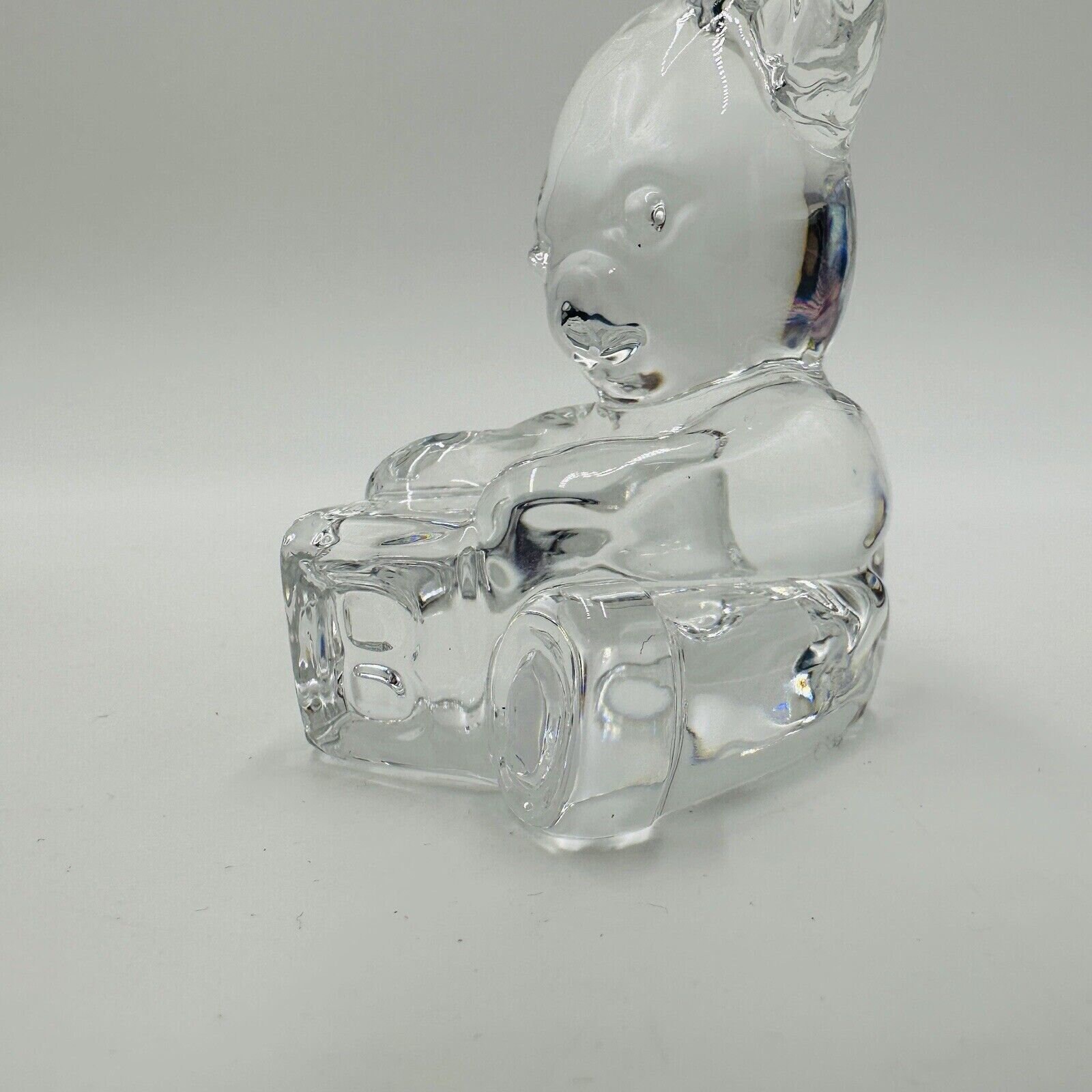 Waterford Crystal Figurine Teddy Bear ABC Block Paperweight 3in Vintage ...