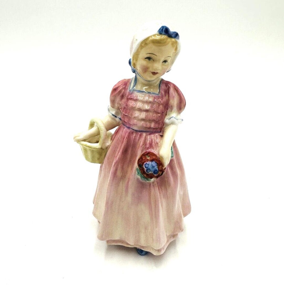 Royal Doulton Figurine Tinkle Bell Pink Girl Basket HN 1677 Porcelain ...