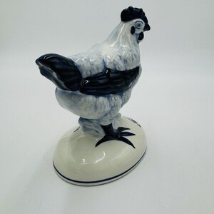 Delft Holland Pottery 701 Cobalt Blue White Chicken Hen Porcelain ...