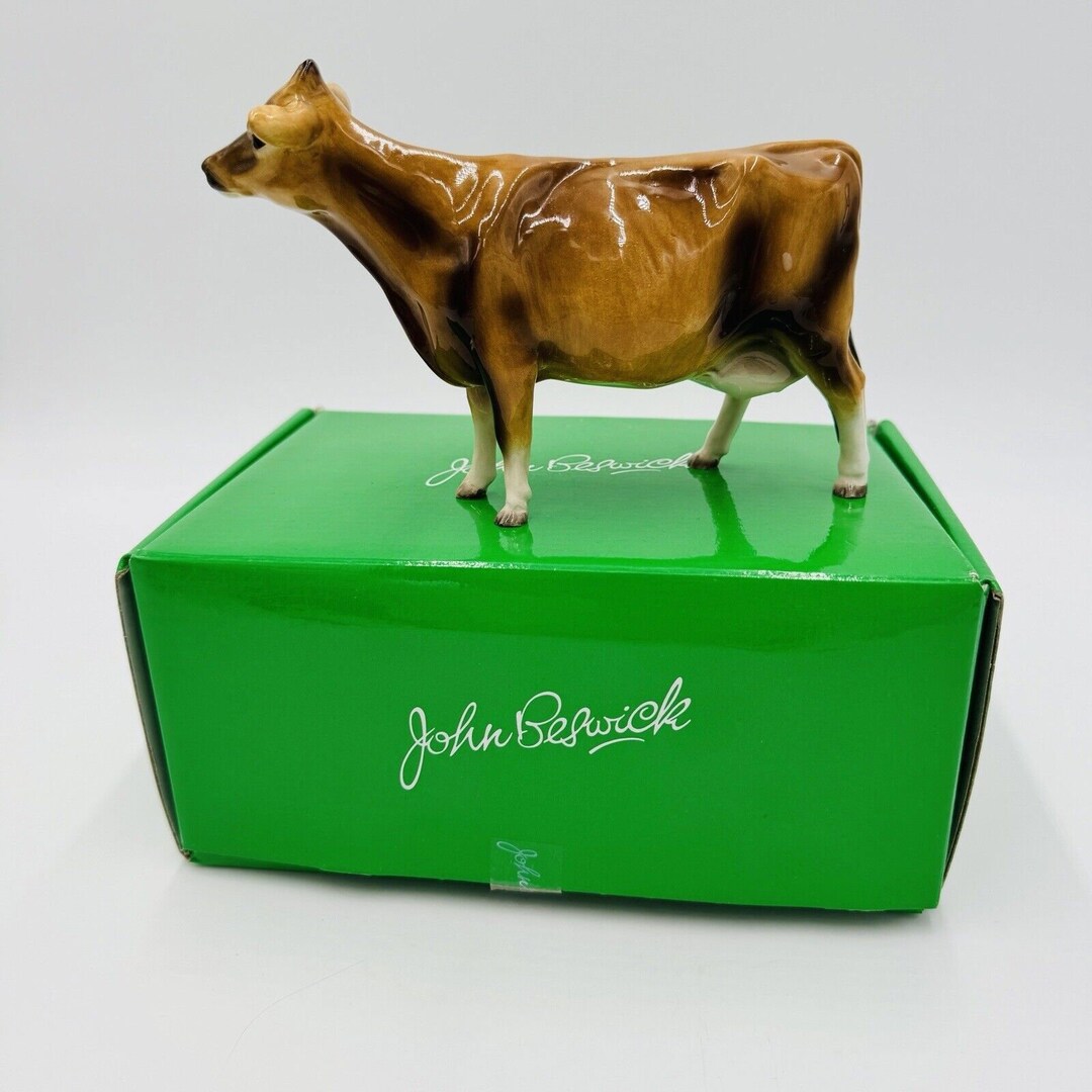 John Beswick Jersey Cow Ceramic Porcelain Figurine Vintage Boxed ...