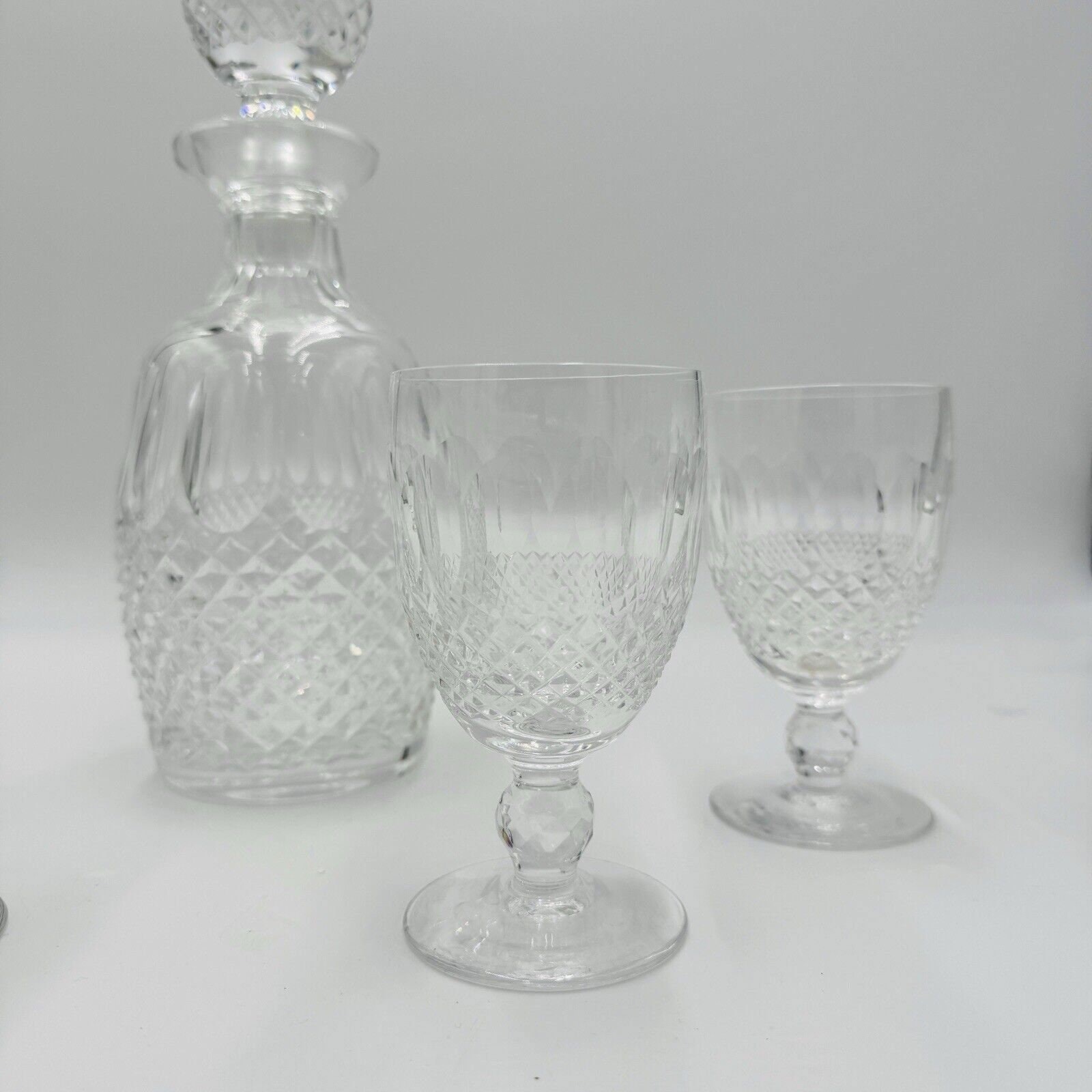 Waterford Crystal Colleen Pattern Decanter & 4 Claret Wine Glasses ...