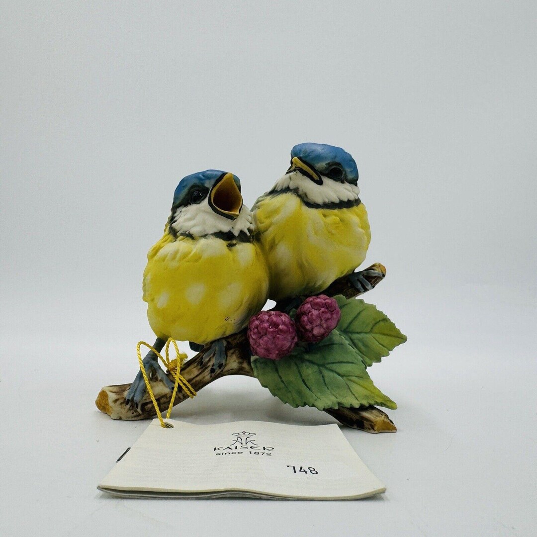 Kaiser Germany Porcelain Bisque Blue Tít Birds Titmice Signed GAWANTKA ...