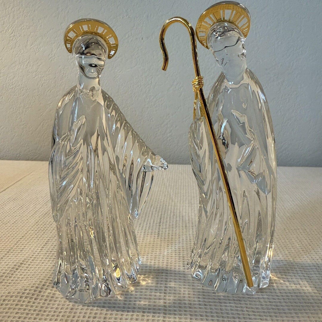 Crystal Gold Color Baby Jesus Made in Germany Mary and Joseph 5in H ...