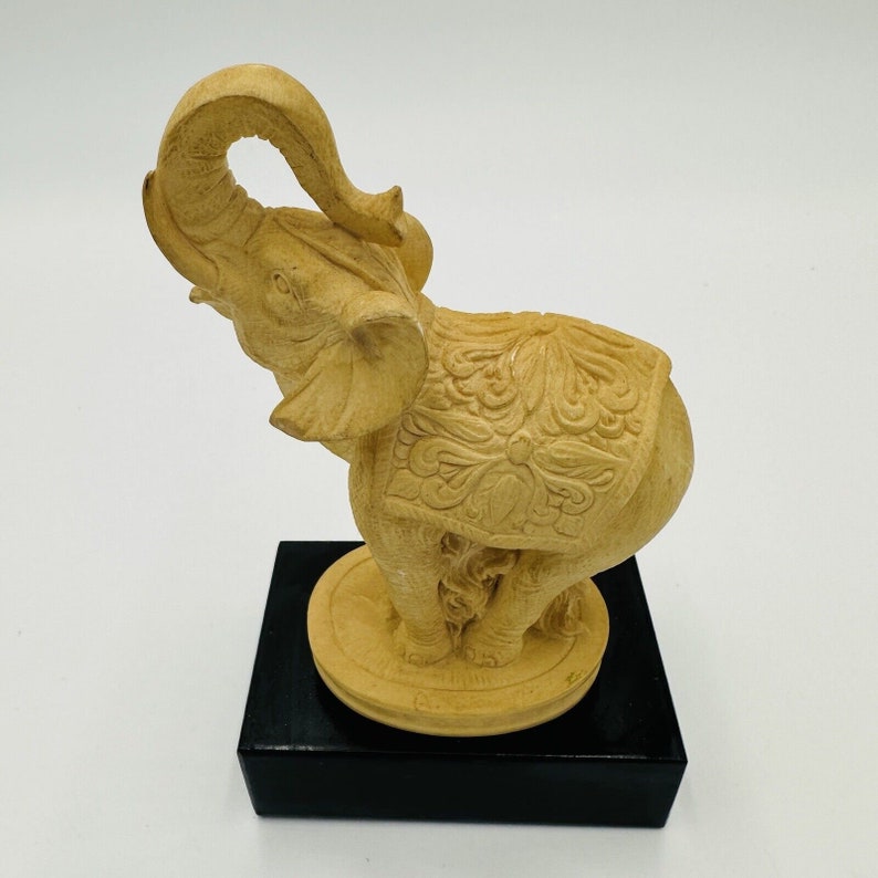 Alabaster Elephant Figurine Marble Base Italy A. Giannelli Home Deco ...