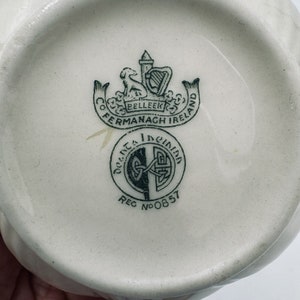 Belleek Yellow Ribbon Lustre Open Sugar & Creamer Circa 1965 6th Green ...