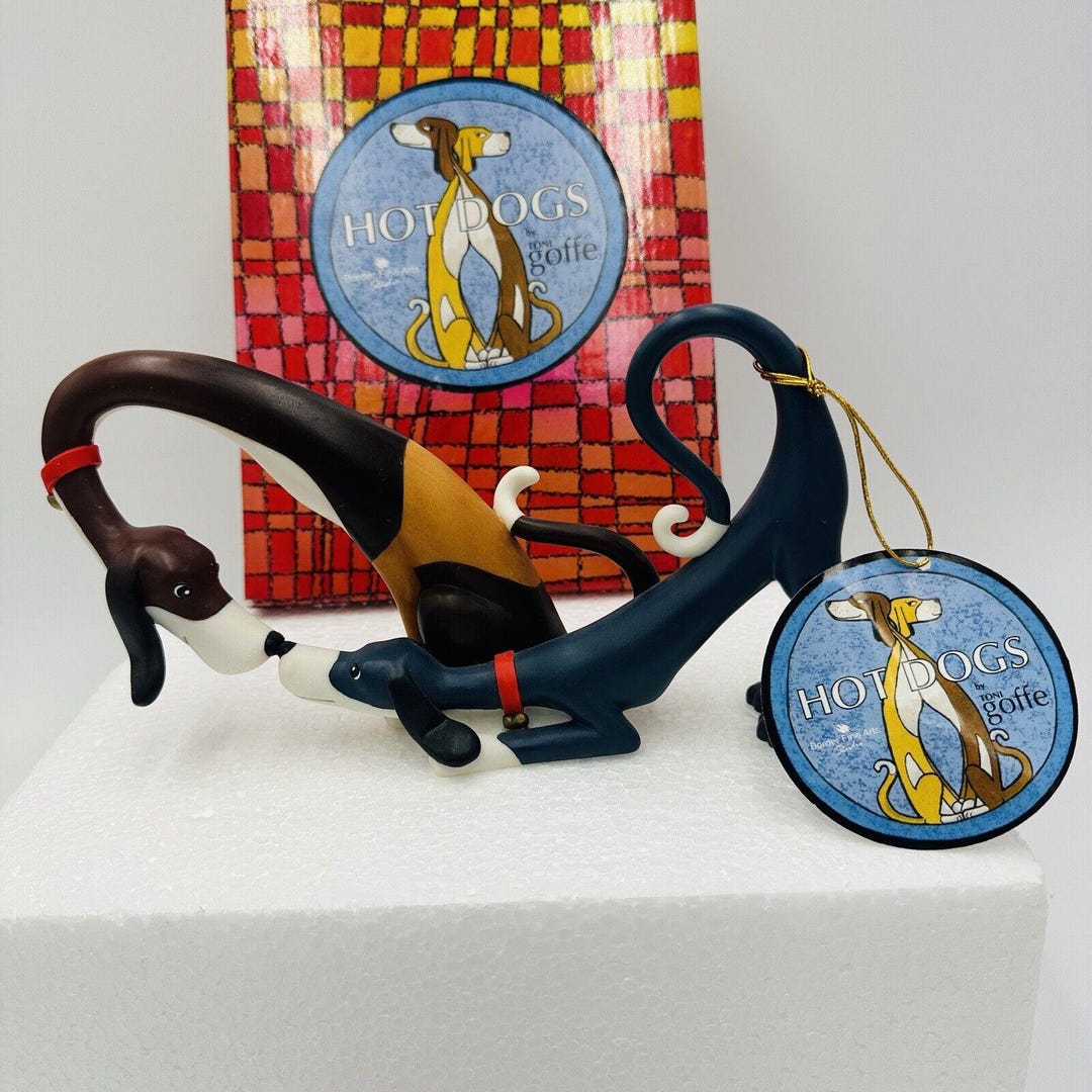 Border Fine Arts Toni Goffe Hot Dogs Figurine Want to Play Hydie ...