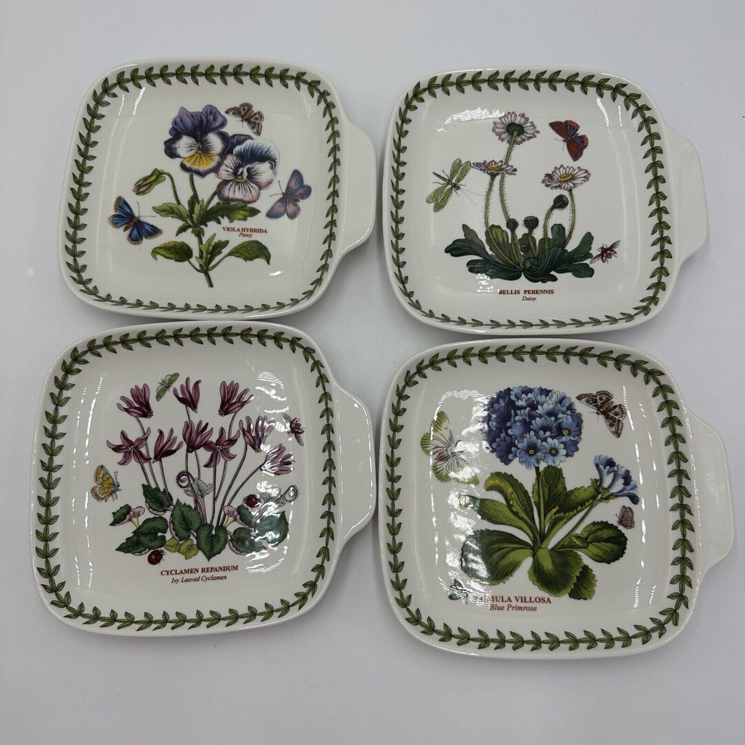 Portmeirion Poker Cards Botanic Garden Canape Dishes Square Trays Set ...
