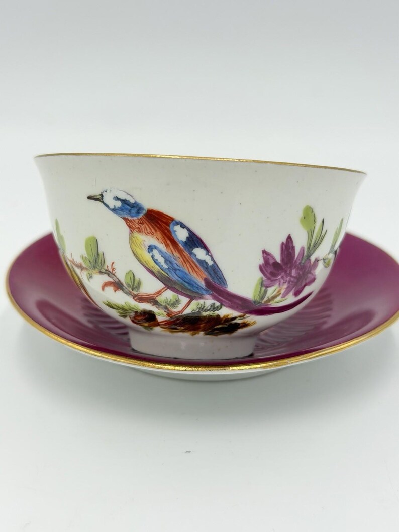 17th Century Paris Porcelain Litron Teacup & Saucer La Courtille Hand ...
