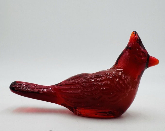 Vintage Fenton Art Glass Ruby Red Cardinal Bird Figurine - Etsy