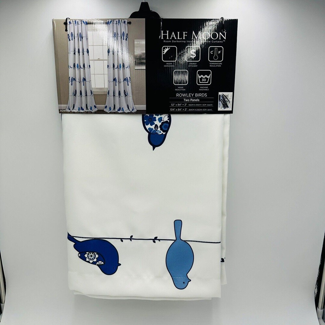 Half Moon Curtain Panels Rowley Birds Room Darkening Window Pair 52in X ...