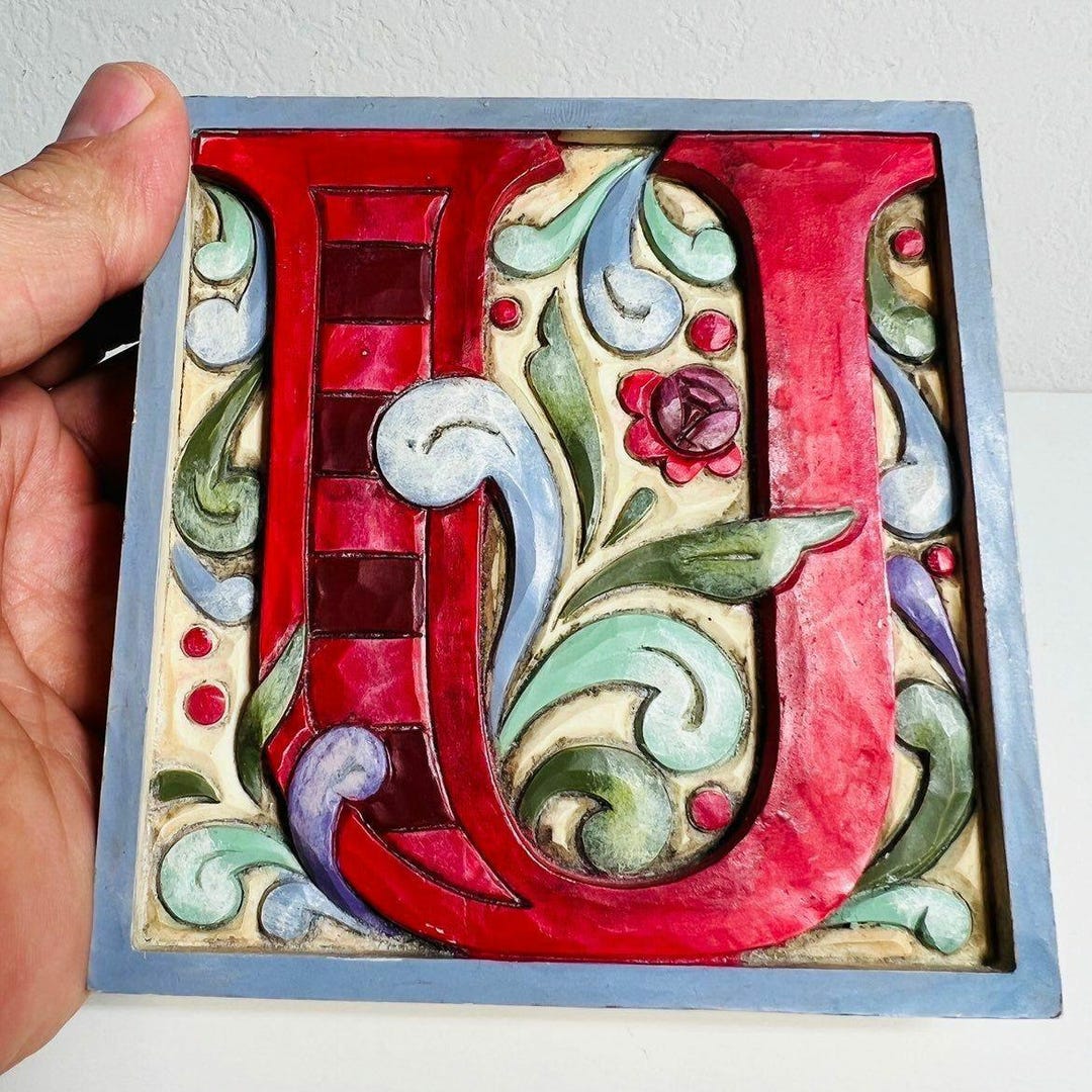 Jim Shore Square Block Monogram Family Letter u 4013215U Home Decor - Etsy