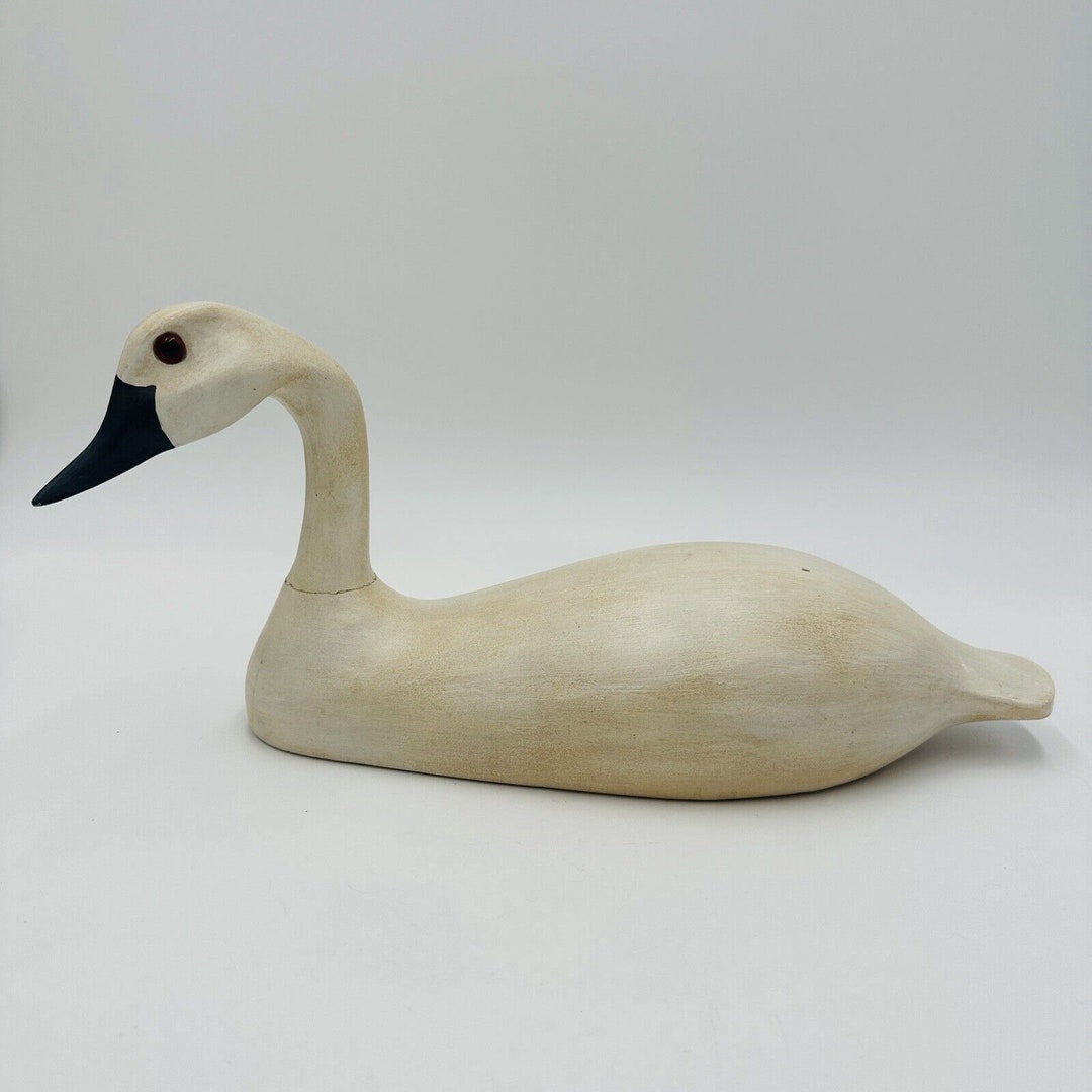 Vintage Wooden Swan Decoy Hand Carved and Hand Painted - Etsy