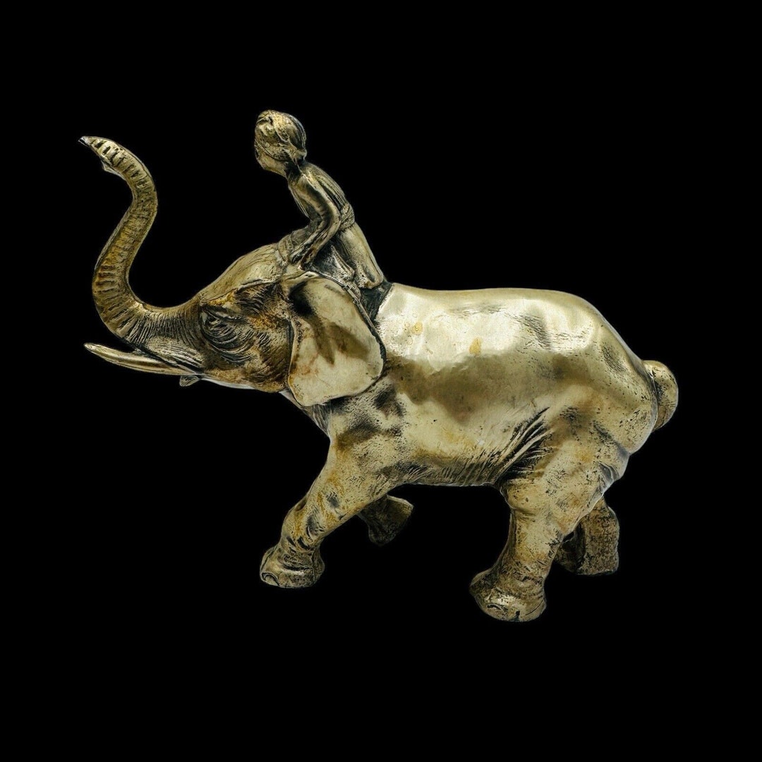Vintage Solid Metal Elephant India Figurine Heavy Sculpture 5H X 7 L - Etsy