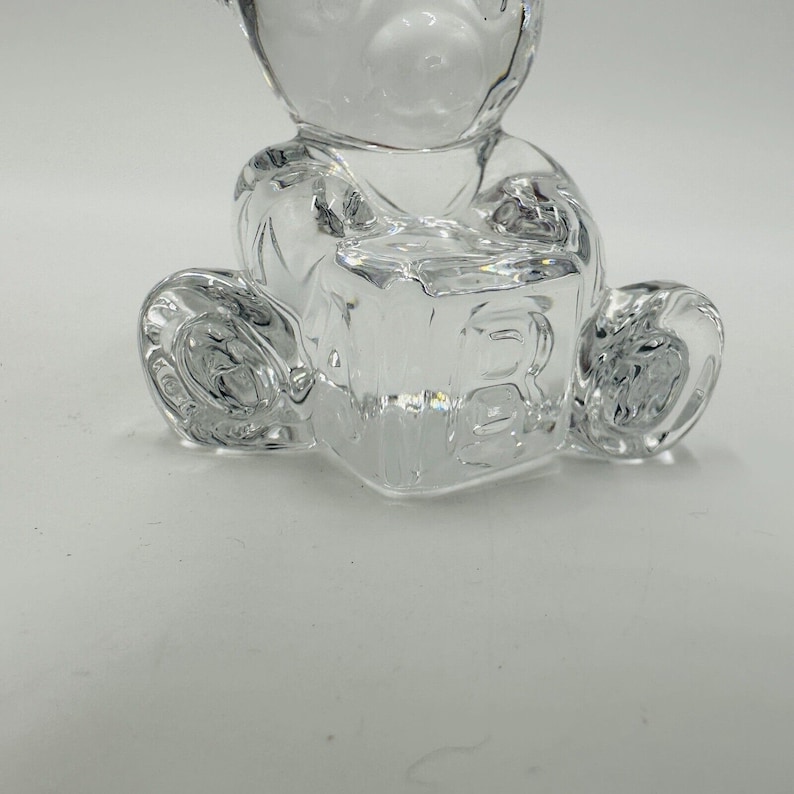 Waterford Crystal Figurine Teddy Bear ABC Block Paperweight 3in Vintage ...