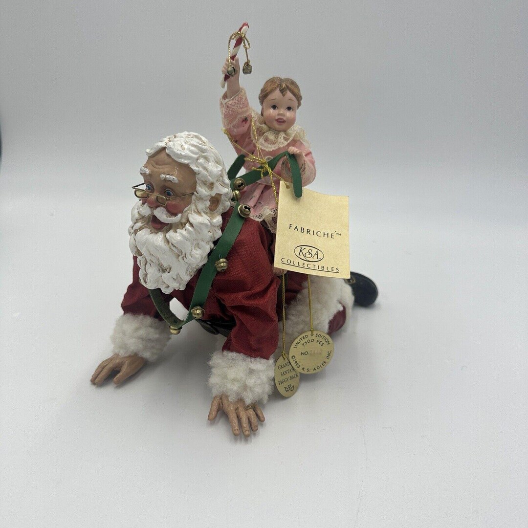 Kurt Adler Grandpa Santa Piggy Back Marjorie Rothberg Figurine Limited ...