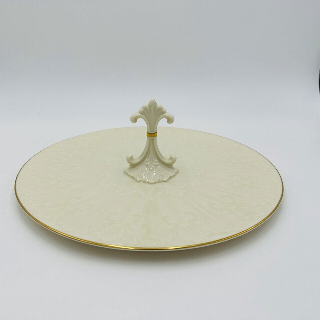 Lenox Serving Tray Center Handled Chateau Collection Gold Trim ...
