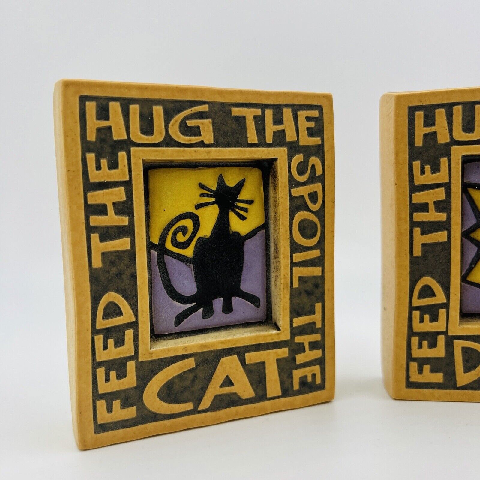 Macone Clay Tiles Hug the Cat and Dog Wall Ceramic Hand Glazed ...