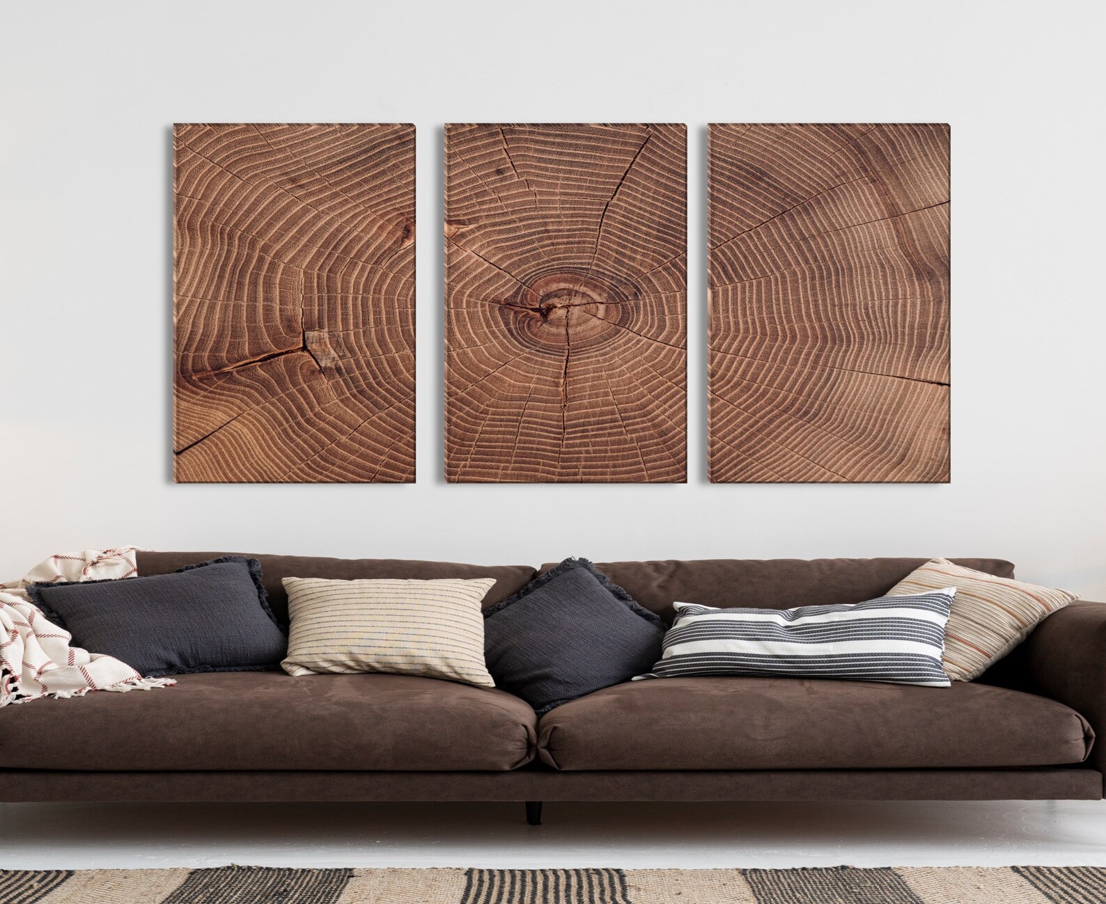 Canvas Print Wall Art Set Oak Wood Tree Rings, Tree Wall Art, Wood Wall ...