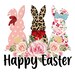 Easter Bunny Trio Png/spring Sublimation/sublimation Easter Quotes ...